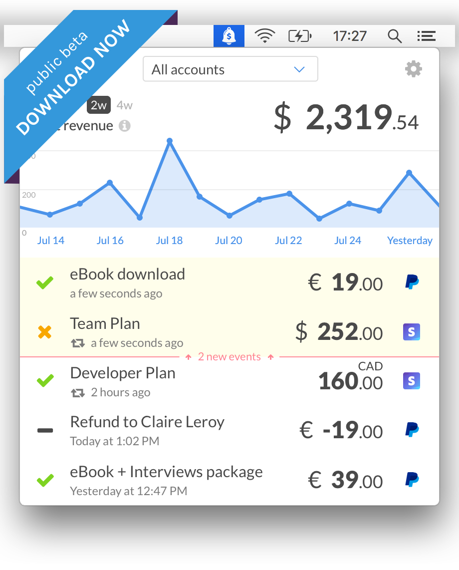 PayPal payment notification app — CashNotify