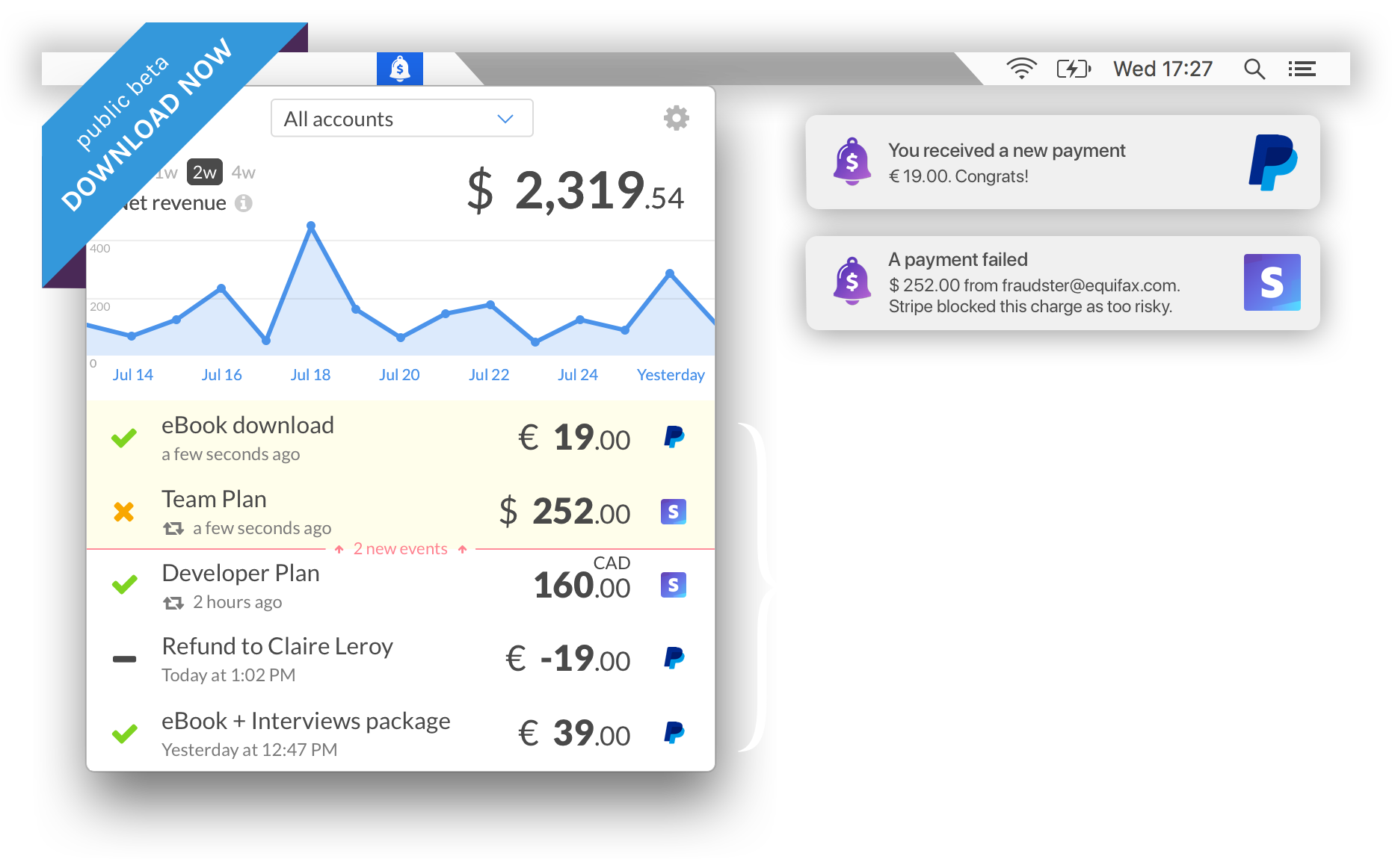 PayPal payment notification app — CashNotify