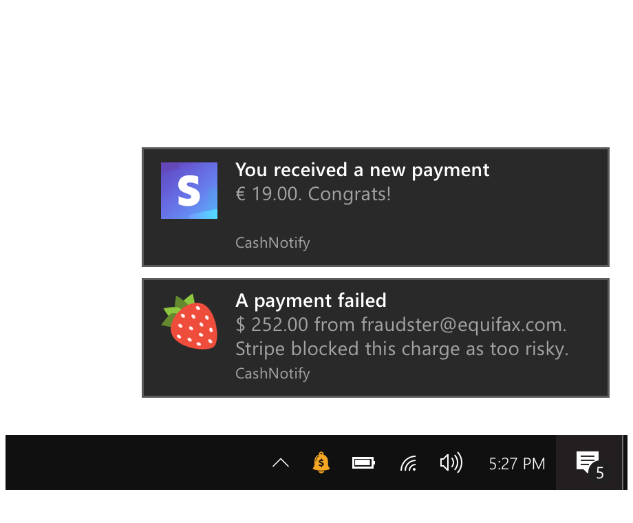 Stripe payment notification app - Now for Windows! — CashNotify